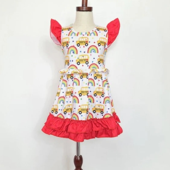Clover Cottage | Dresses | Nwt Rainbow School Bus Dress | Poshmark